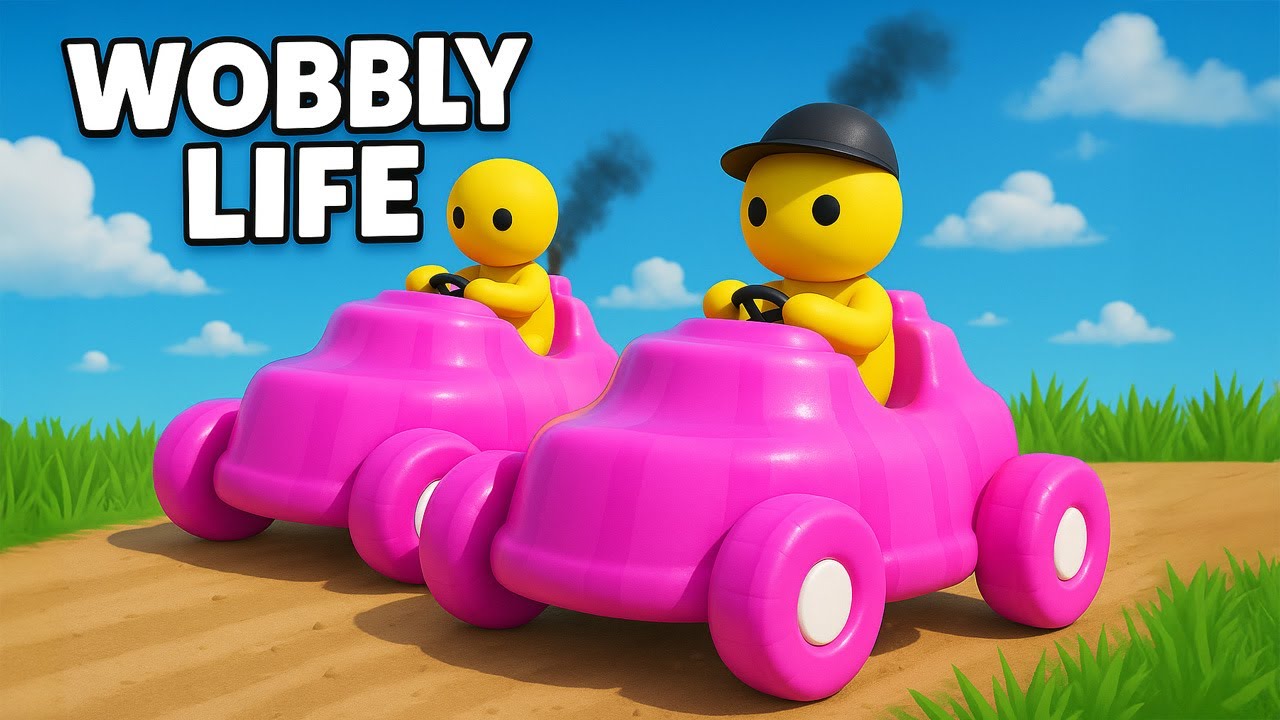 2 CUTE WOBBLY GUYS RACING WITH JELLY CARS in WOBBLY LIFE MOVIE - YouTube