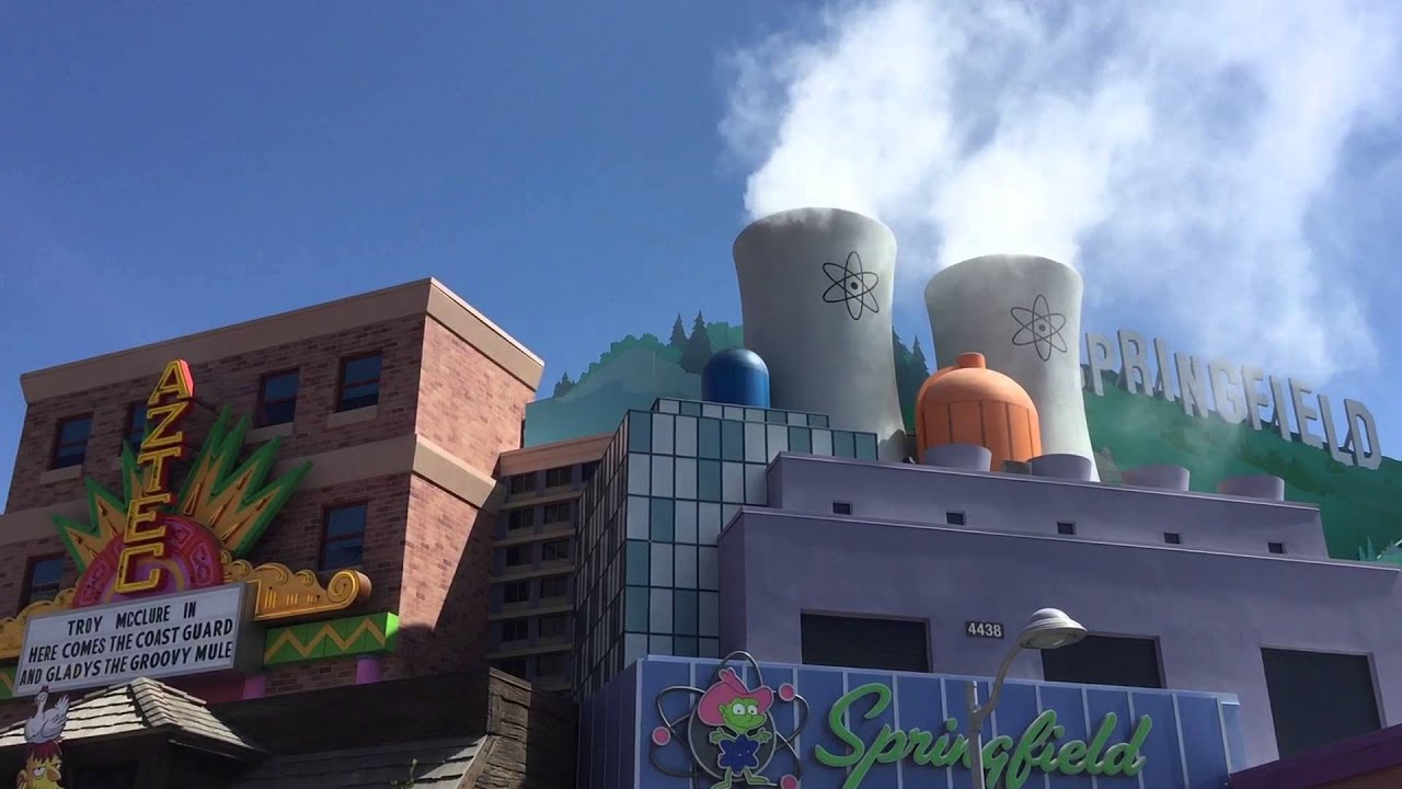 Springfield USA Nuclear Meltdown at Universal Studios Hollywood - YouTube