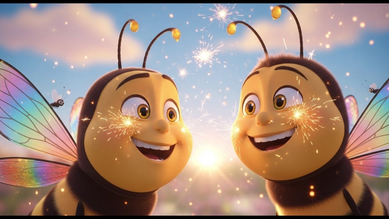 Buzzy Bee and the Honey Song Cheerful Animated Rhymes Kids Sing Along ...