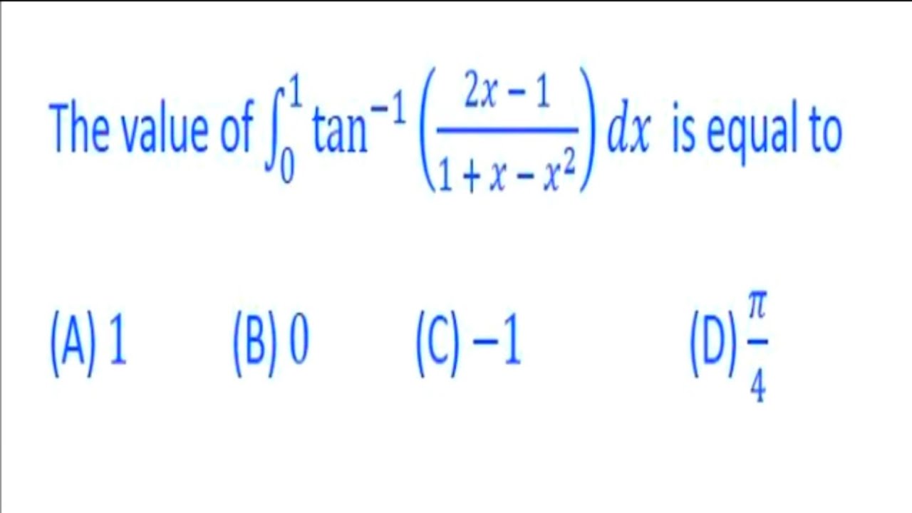 Integration of tan inverse (2x-1/1+x - x^2) dx |Integration | Maths ...
