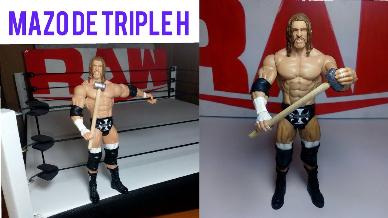 Como hacer un mazo de Triple H (Figuras de WWE) - YouTube