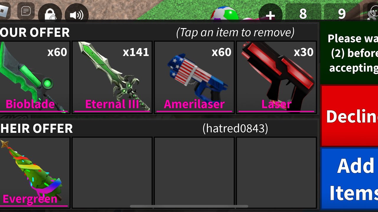 BEST TRADE ON THIS CHANNEL CHROMA EVERGREEN MM2 TRADE WFL (: - YouTube