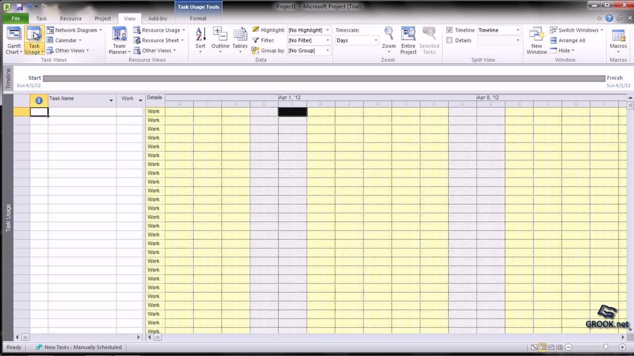 Microsoft Project Tutorial 2.2 Starting MS PRoject 2010 - YouTube