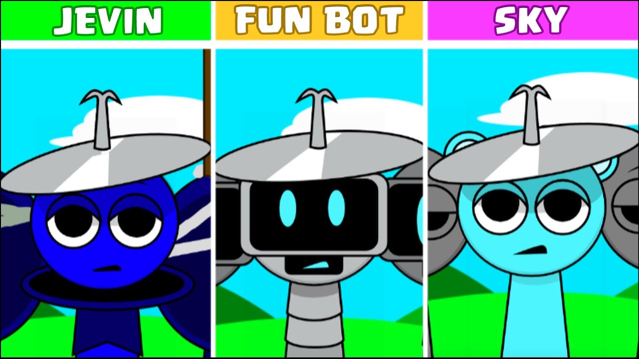 SPRUNKI BUT Jevin VS Fun Bot VS Sky COMPARISON | Incredibox Sprunki ...