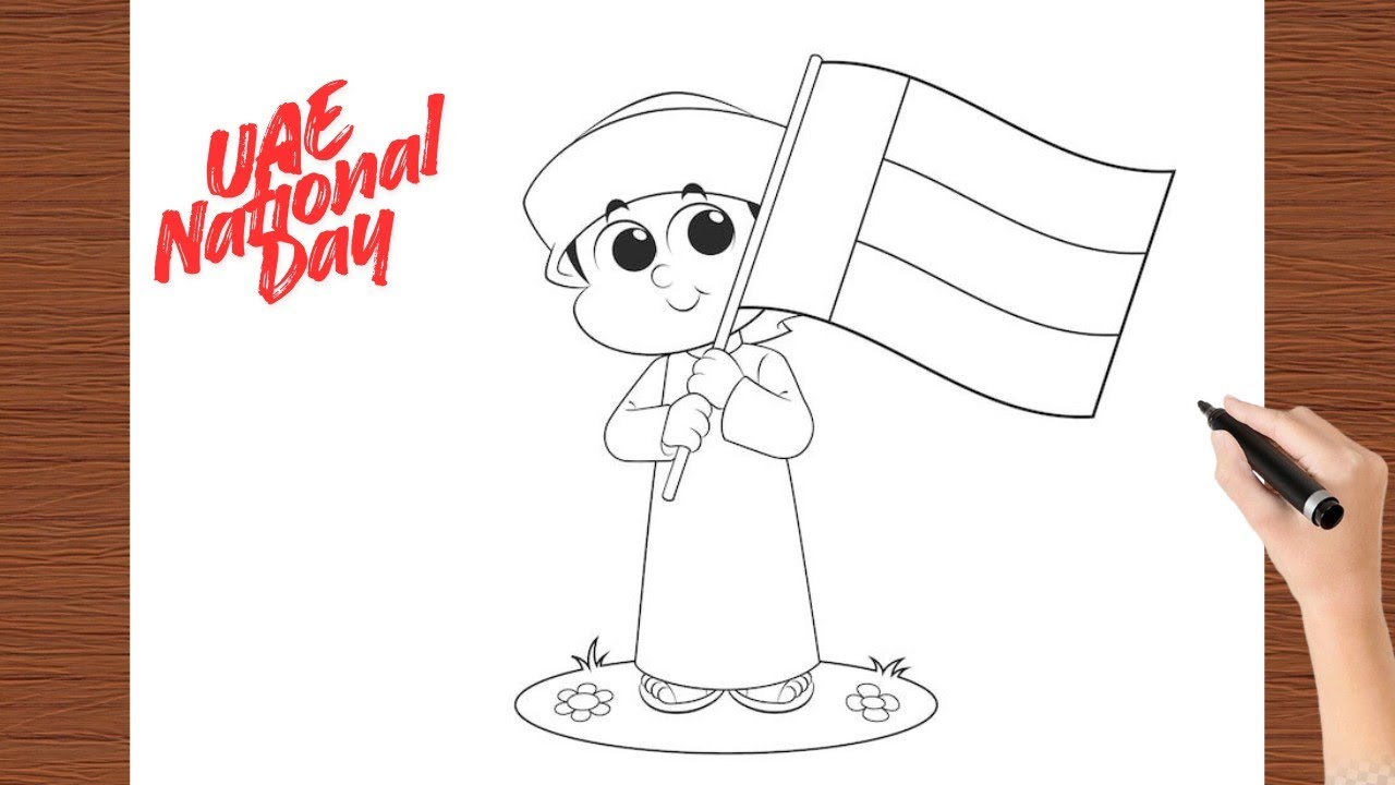 UAE Flag day drawing | How to draw UAE National Day | Uae FLAG DAY ...