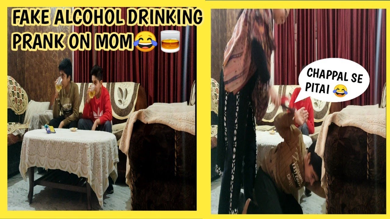 FAKE ALCOHOL DRINKING PRANK ON MOM GONE "TERRIBLY WRONG" 😂🥃 - YouTube