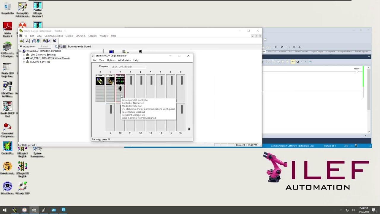 Funcionamiento Máquina Virtual Allen Bradley - Studio 5000 Rslogix 5000 FactoryTalk View - YouTube