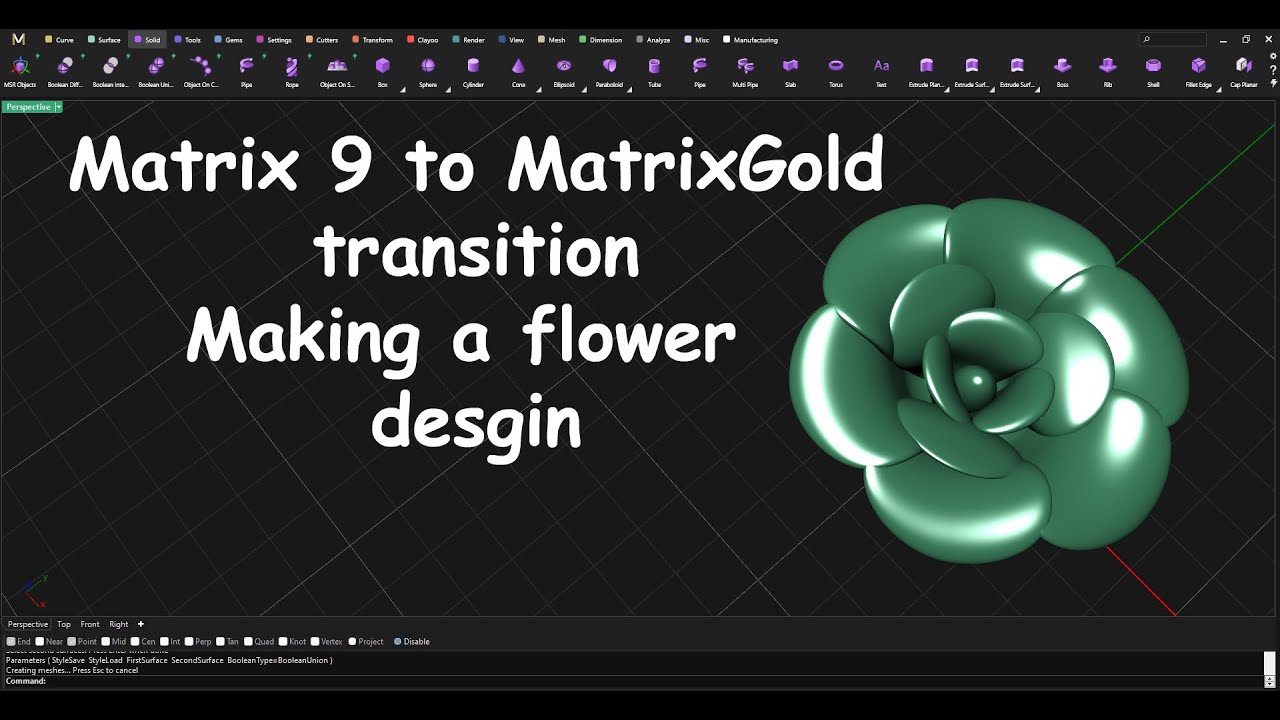 Matrix gold Making a flower design - YouTube
