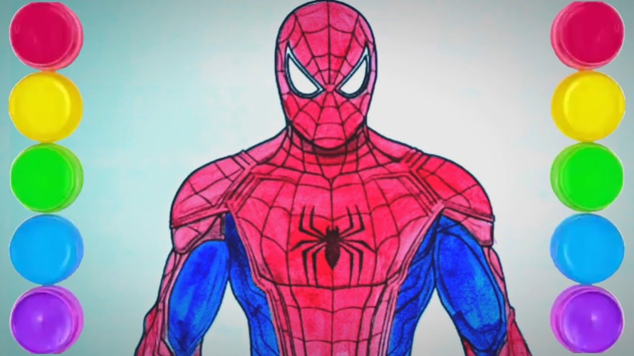 How to Draw Spider-man | Easy Spider-man Drawing and Colouring for Kids ...