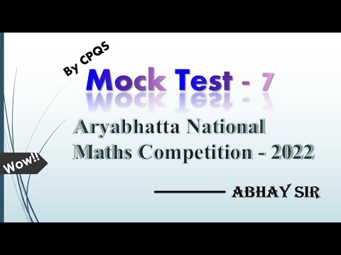 Aryabhatta National Maths Competition 2022 | ANMC | Mock Test | Mock ...