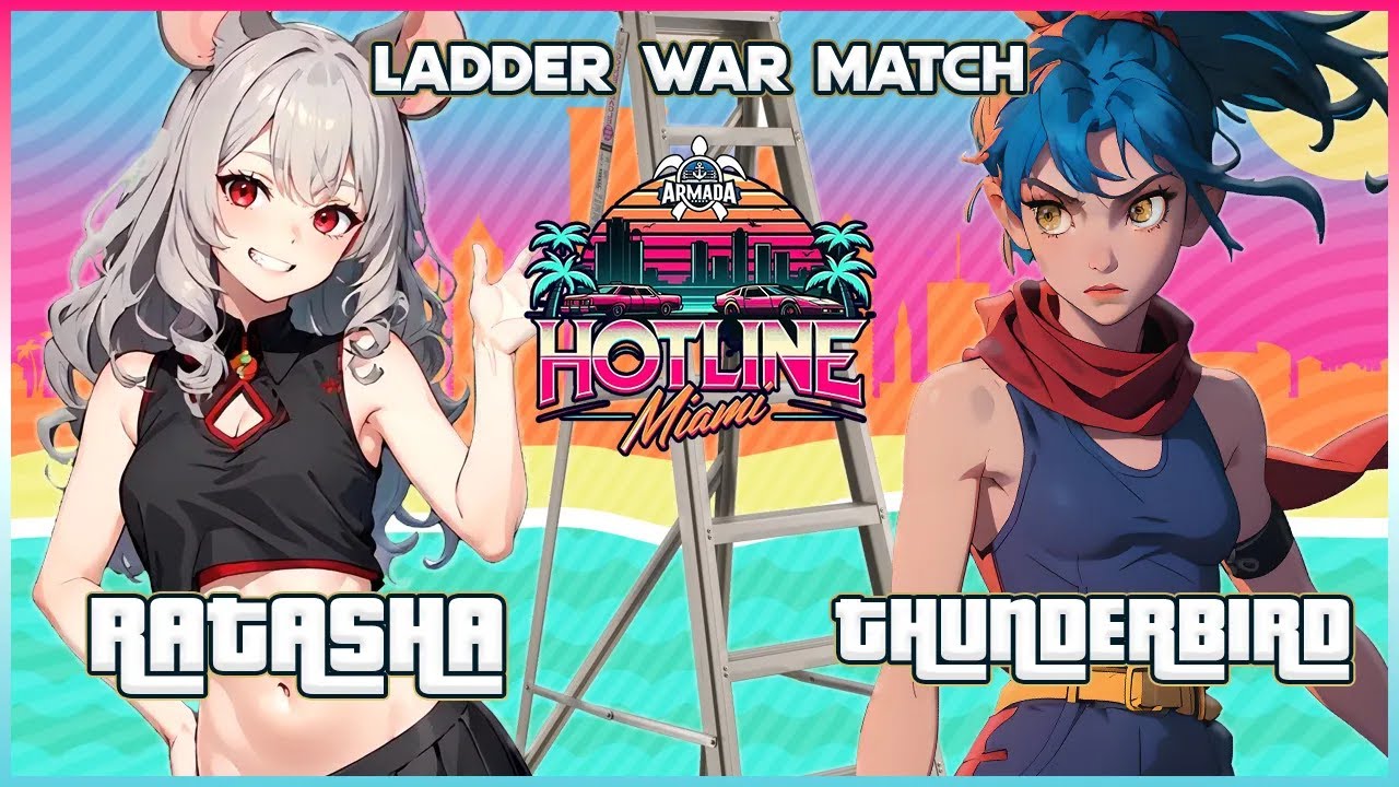 [HOTLINE MIAMI] Ladder War Match - Ratasha vs. Thunderbird - YouTube