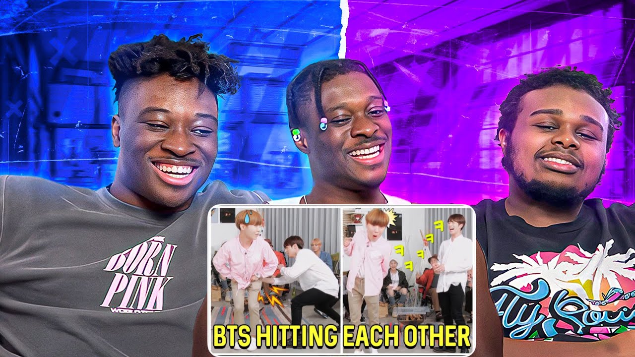 BTS Hitting Each other For 10 Minutes Reaction! - YouTube