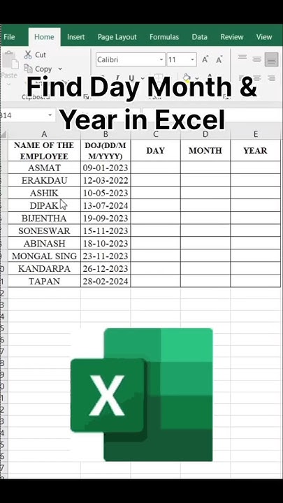 Find Day Month And Year in Excel from Date 🔥 #excel #shorts #computer #microsoftoffice - YouTube