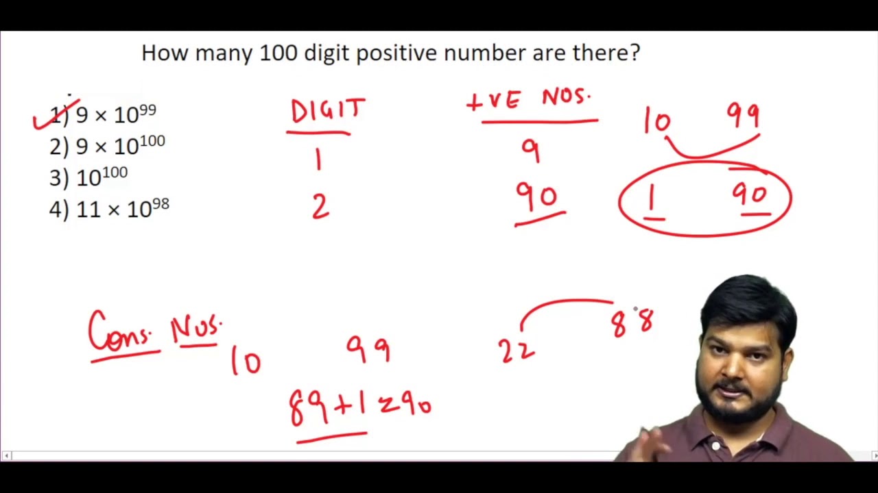 Q2 How Many 100 Digit Positive Number Are There SSCCGL Maths Q2 How Many 100 Digit Positive Number Are There SSCCGL Maths