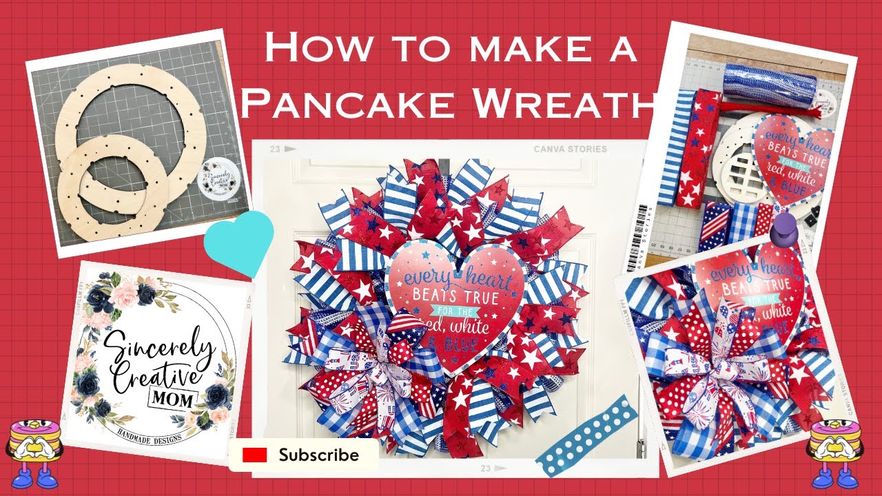 How to make a Patriotic Pancake wreath on a 14 inch pancake frame - YouTube