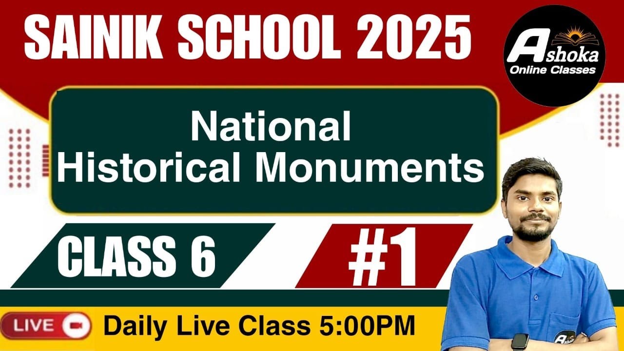 DAY-2 / Sainik school Paper 2025/ National Historical Monuments ...