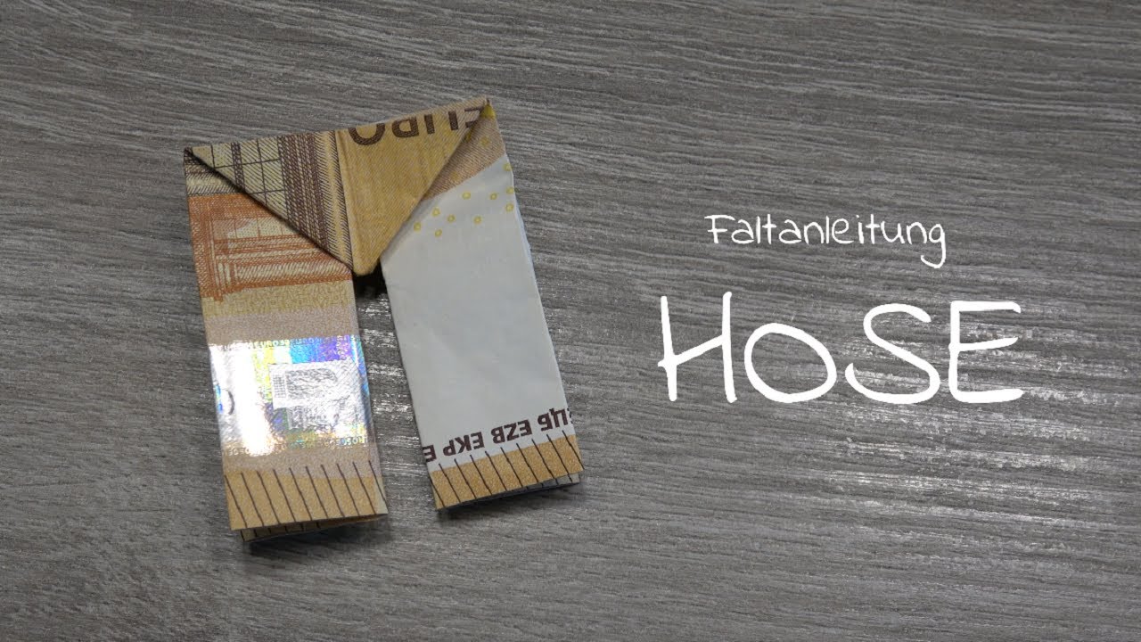 HOSE aus Geld falten, aus Geldschein Hose falten, JEANS aus Geld falten ...