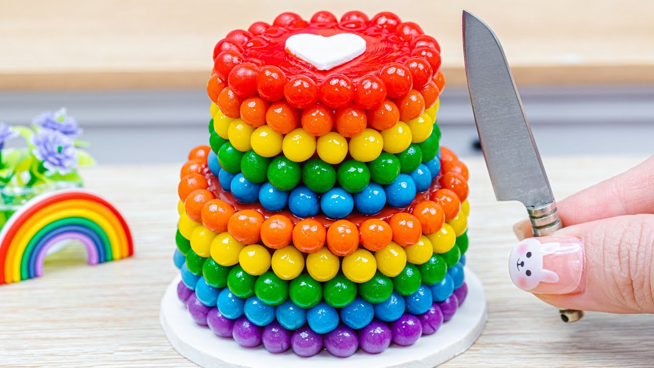 Amazing Beautiful Miniature Colorful Cake 🌈 Miniature Rainbow Chocolate ...