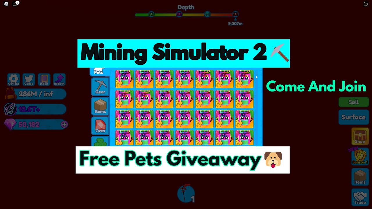 Mining Simulator 2 Free Pets Giveaway Come And Join (Roblox ...
