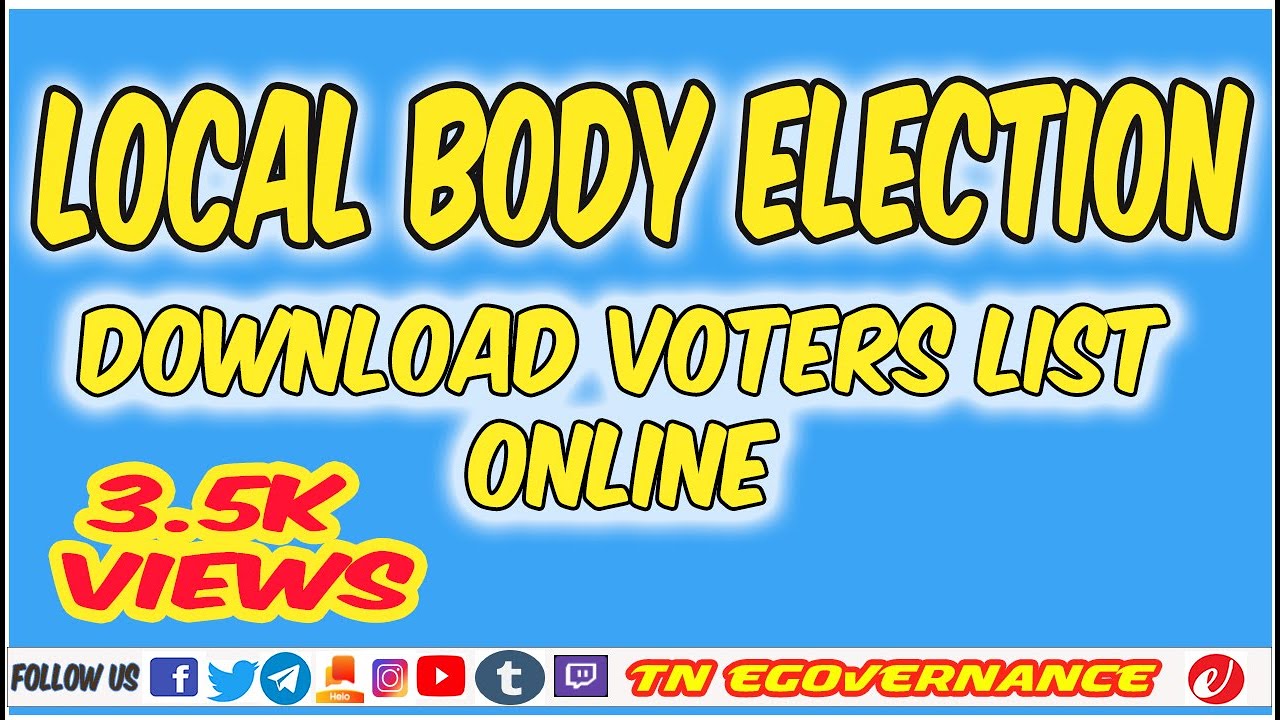 Voters List Download - Local Body Election - YouTube