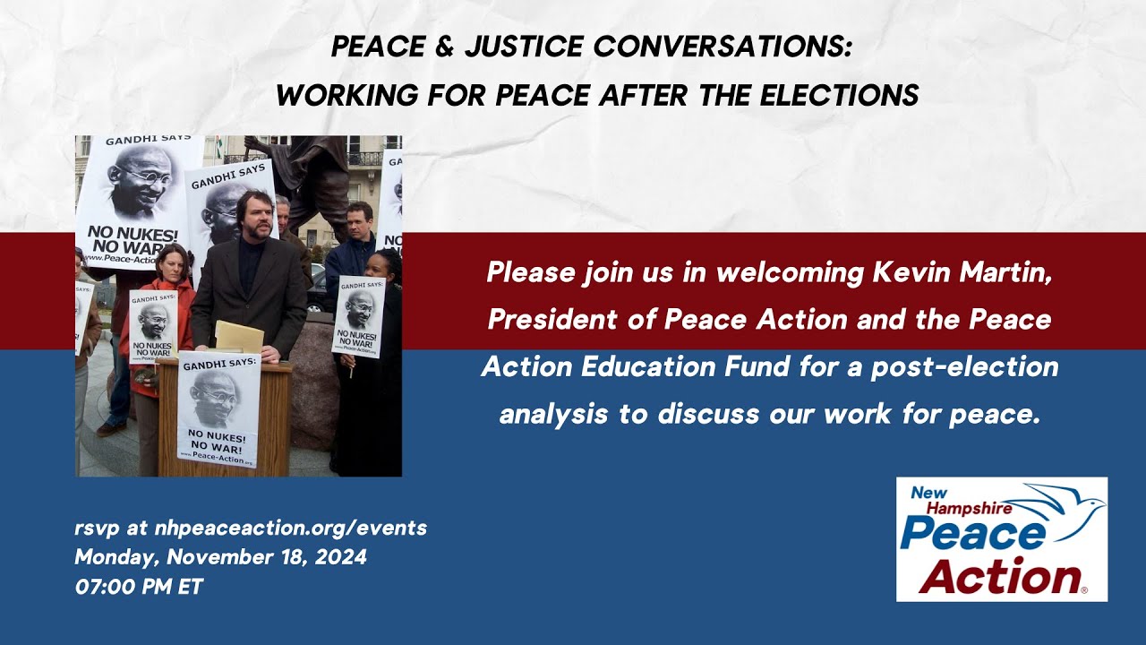 Peace & Justice conversations working for peace after the elections 19 ...