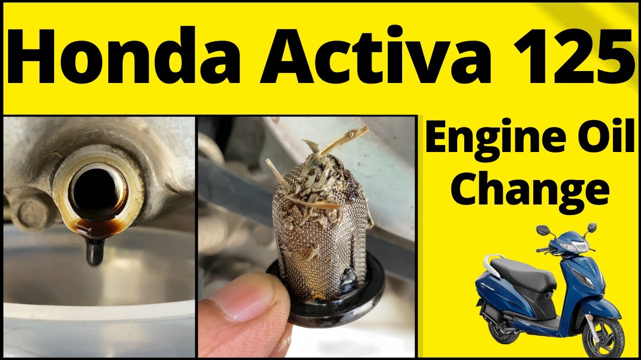 Honda Activa 125 engine oil change | Activa oil filter | Scooter engine ...