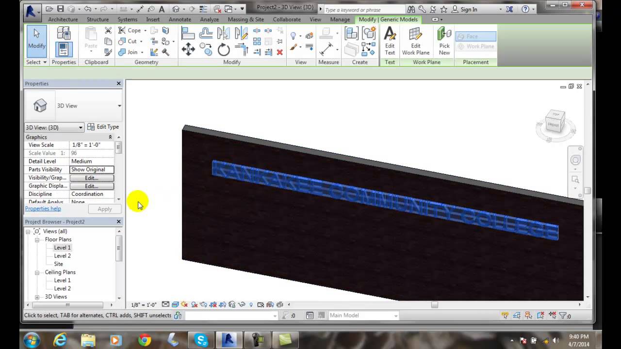 Revit 12-27 Modifying Model Text Properties - YouTube