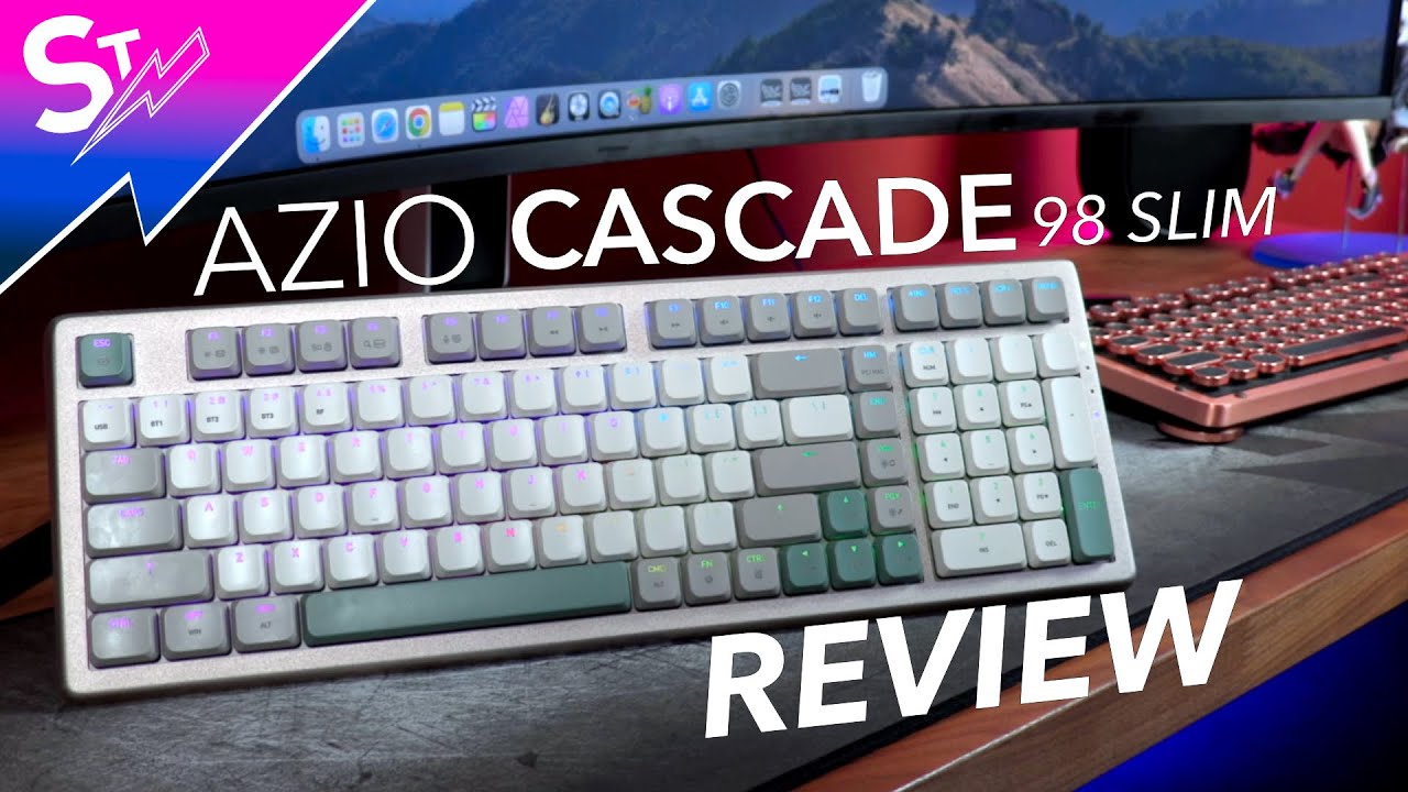 Azio Cascade 98 Slim Mechanical Keyboard Review: So Serene! - YouTube