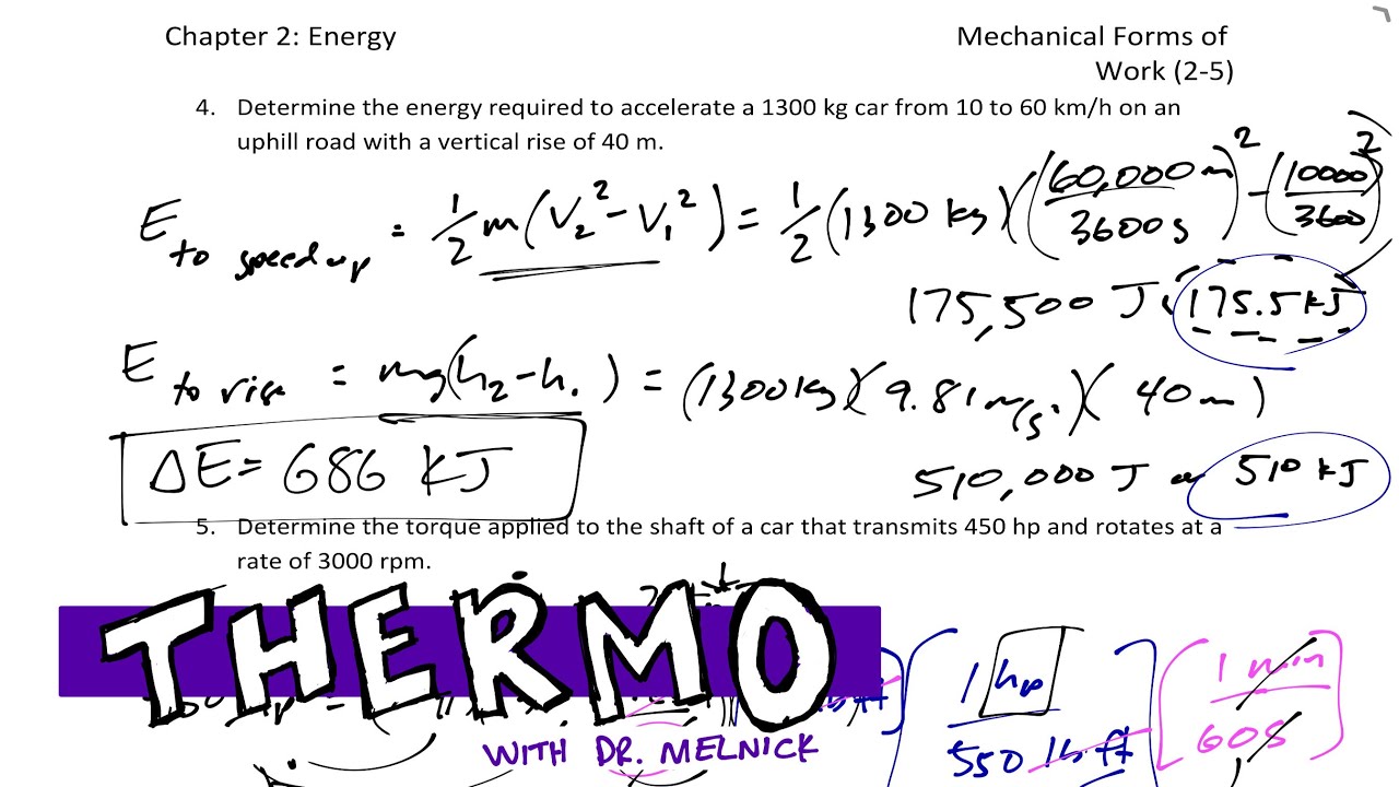 Thermodynamics - 2-5 Mechanical forms of work - examples - YouTube