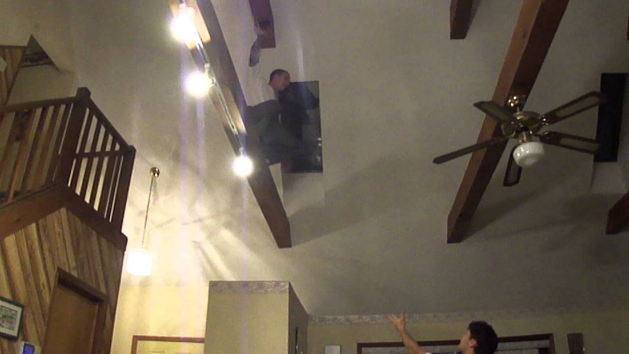 drunk guy misses ceiling jump - YouTube