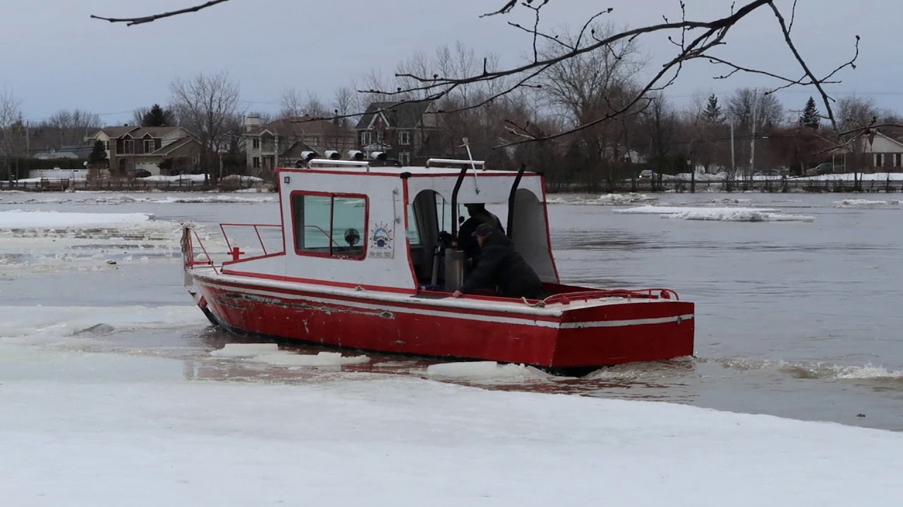 Chateauguay River Ice Breaking Operation - March 11th, 2020 - YouTube