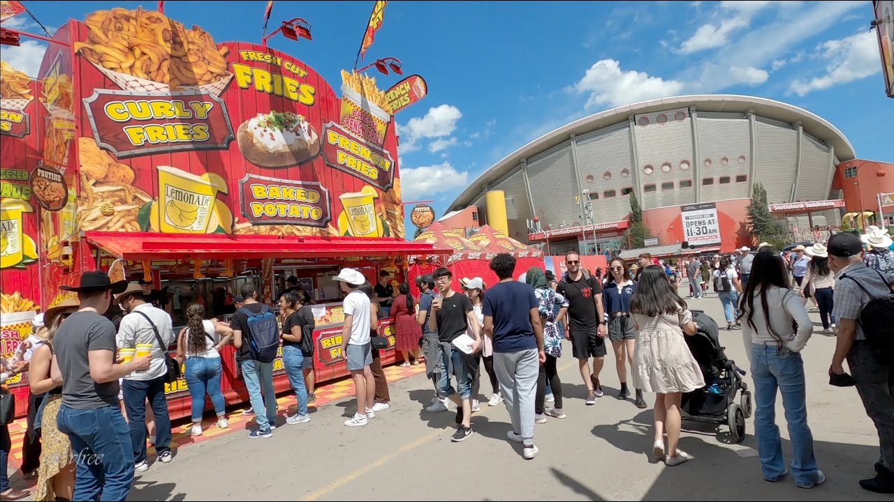 Calgary Stampede Park Grounds 4K Walking tour, Stampede Food ...