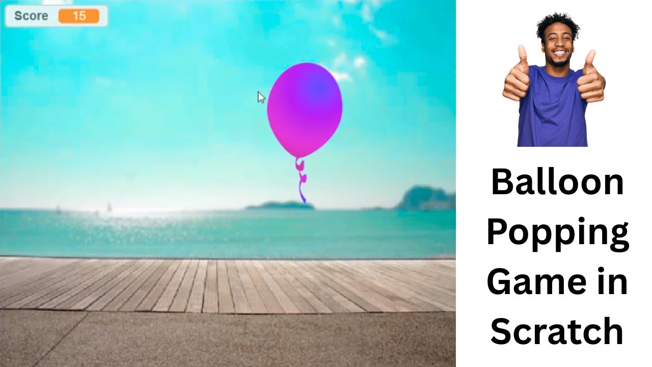 Balloon Popping Game Step by step Tutorial in Scratch | Scratch Game ...