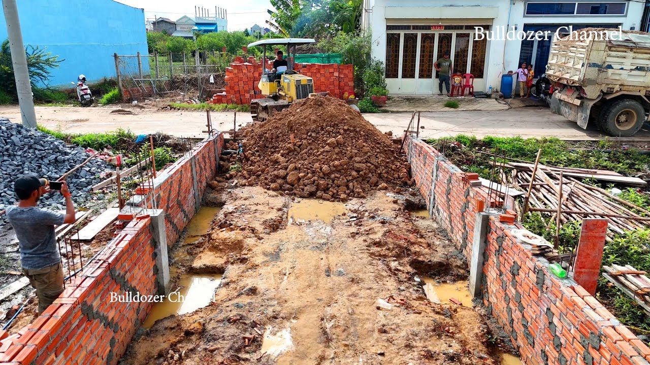 Incredible Project Filling Sand Making House By D2P Bulldozer Pushing ...