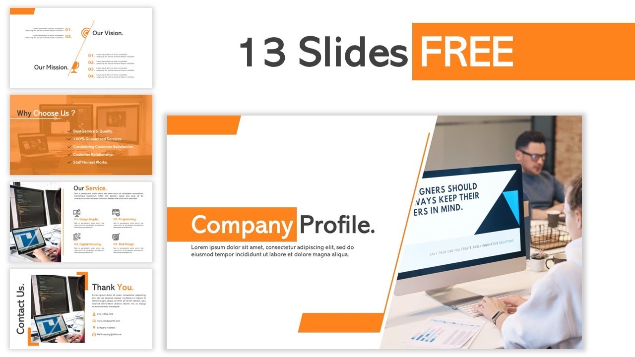 Company Profile Template Powerpoint Free Download | 13 Slide - YouTube