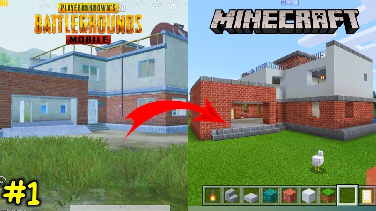 PUBG SQUAD HOUSE IN MINECRAFT!!!!! full and interior tutorial!!!!PUBG ...