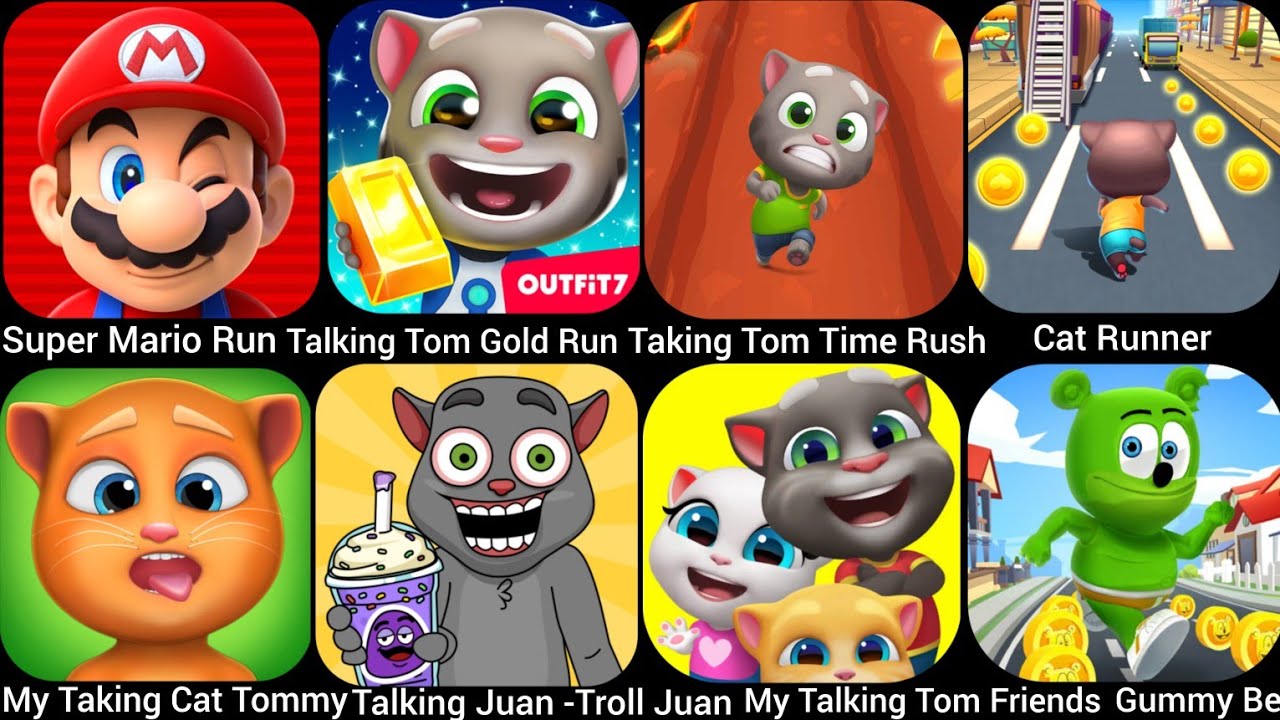 Cat Runner,Talking Tom Gold Run, Super Mario Run,My Taking Cat Tommy ...