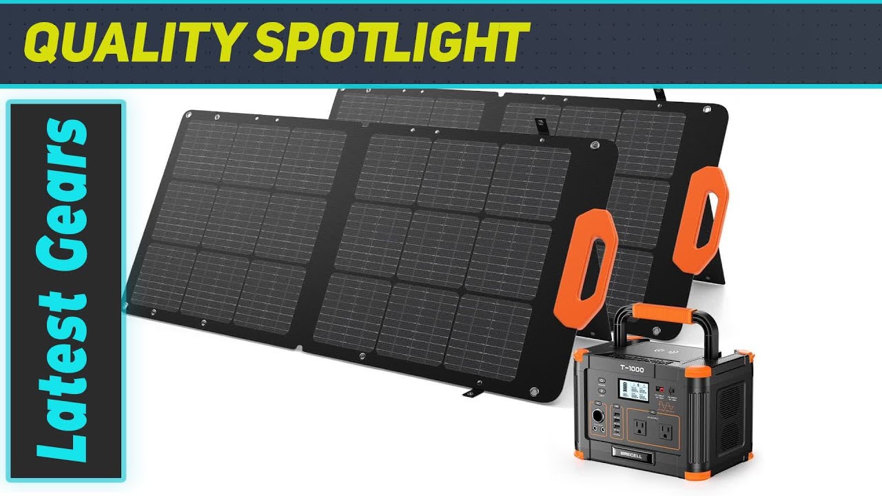 GRECELL Portable Power Station 1000W with 2x s100W Solar Panels ...