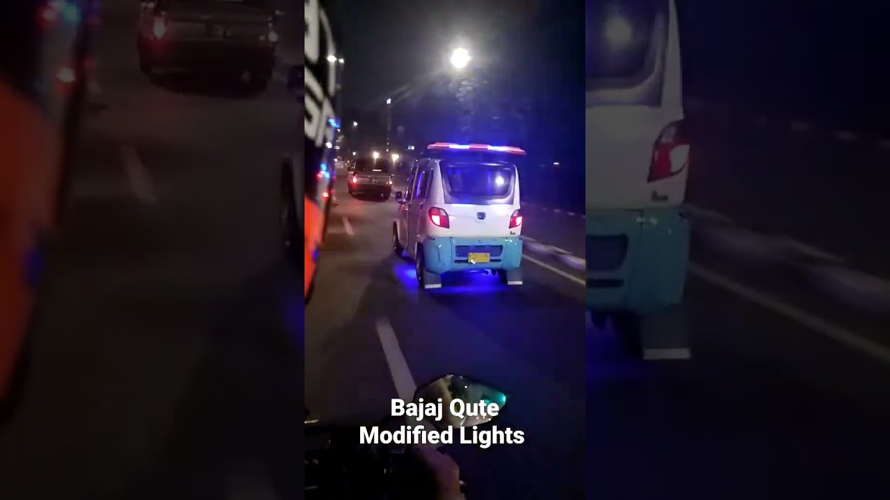 Bajaj Qute Modified Lights In Road travel - YouTube