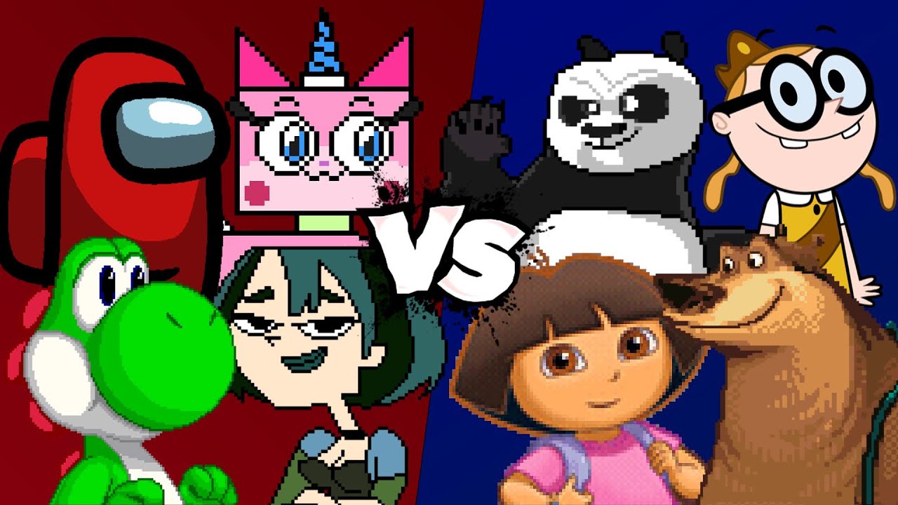 MUGEN Battle - Gwen/Unikitty/Crewmate/Yoshi vs Po/Boog/Bessie ...