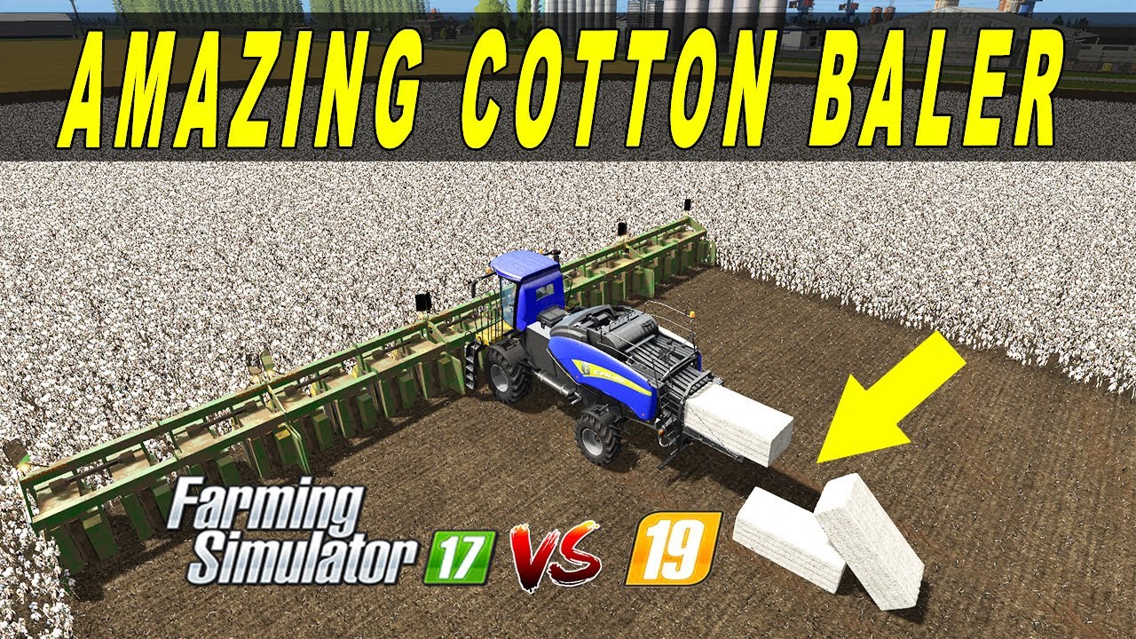 Farming Simulator 19 VS Amazing Cotton Harvesting and Baling in Farming ...