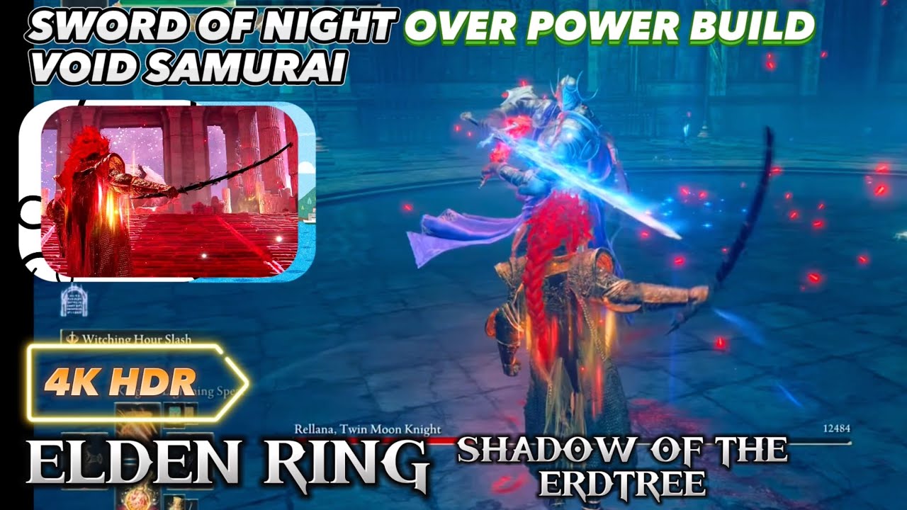 ELDEN RING 4K HDR SWORD OF NIGHT OVER POWER BUILD, VOID SAMURAI SHADOW ...
