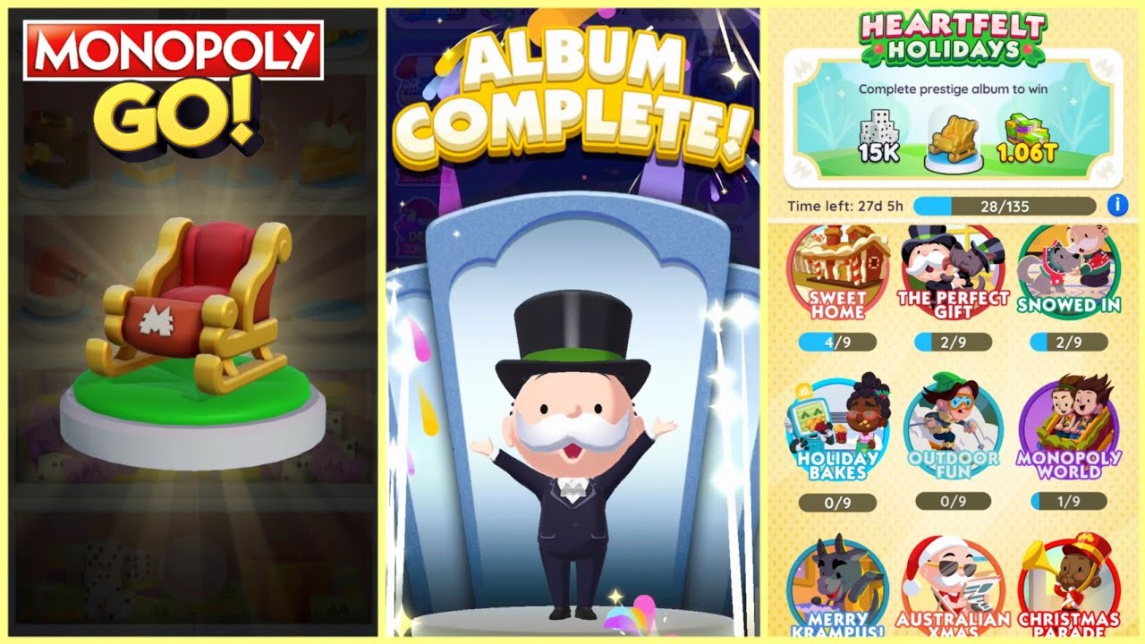 Heartfelt Album Complete - Santa's Express - New Token - Monopoly Go ...