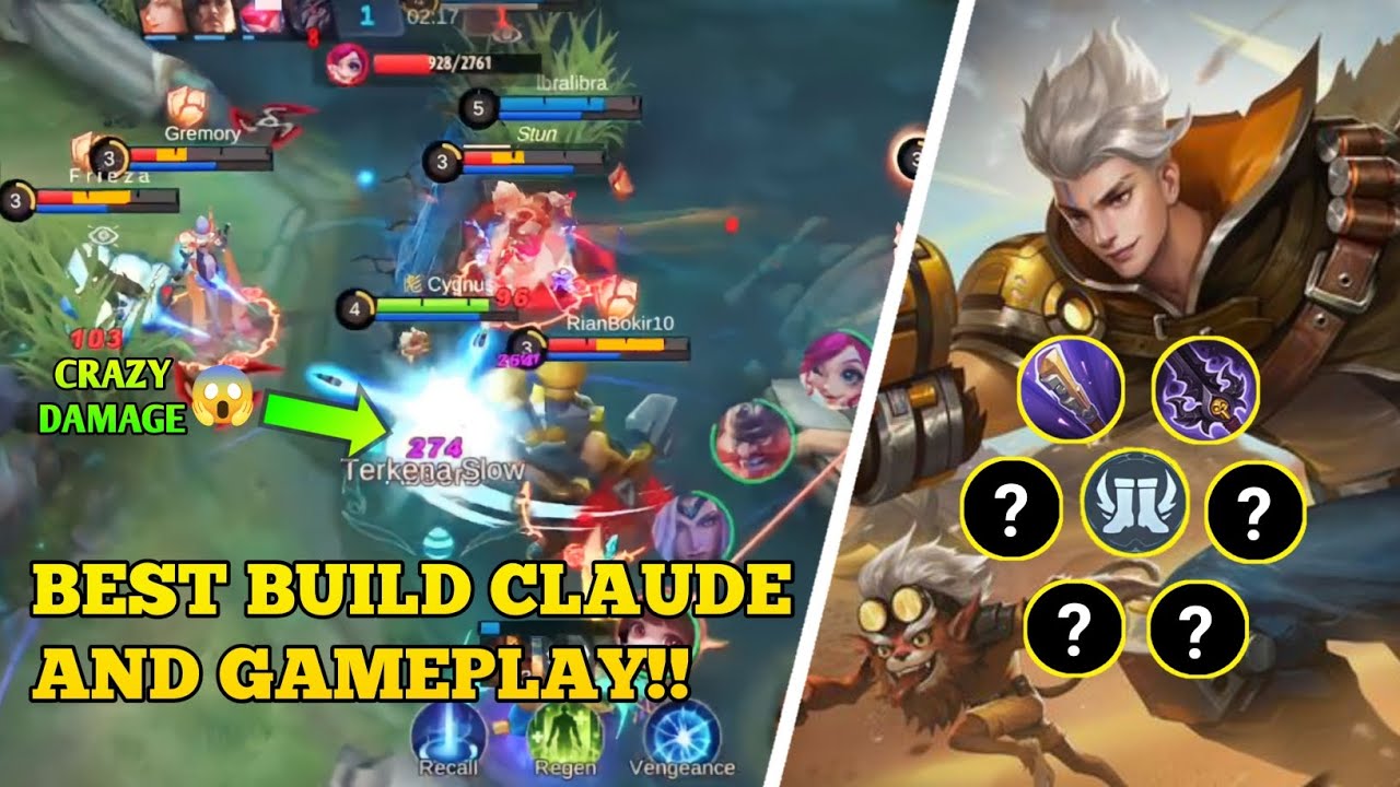 GAMEPLAY CLAUDE + BEST BUILD | MOBILE LEGENDS: BANG BANG - YouTube