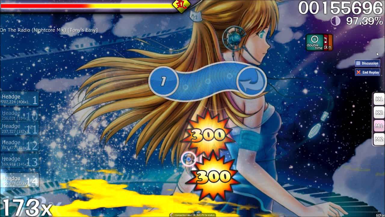 Osu Gameplay- Easy - With Mods On the Radio - YouTube