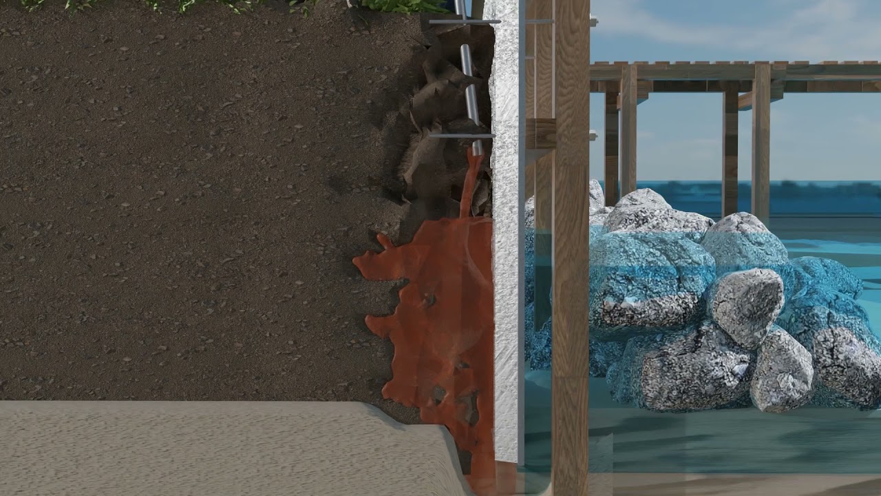 Seawall Repair using NCFI Geotechnical Polyurethanes Animation - YouTube