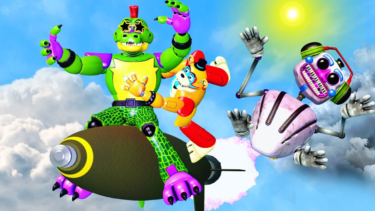 Monty on Rocket VS FNAF SB: Epic Ragdoll Falls/Fails [GMOD] - YouTube