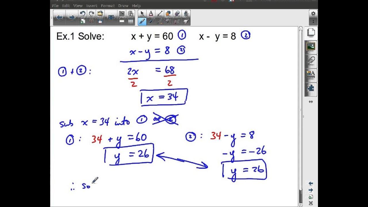 MPM2D - Linear Systems - Solving by Elimination - YouTube