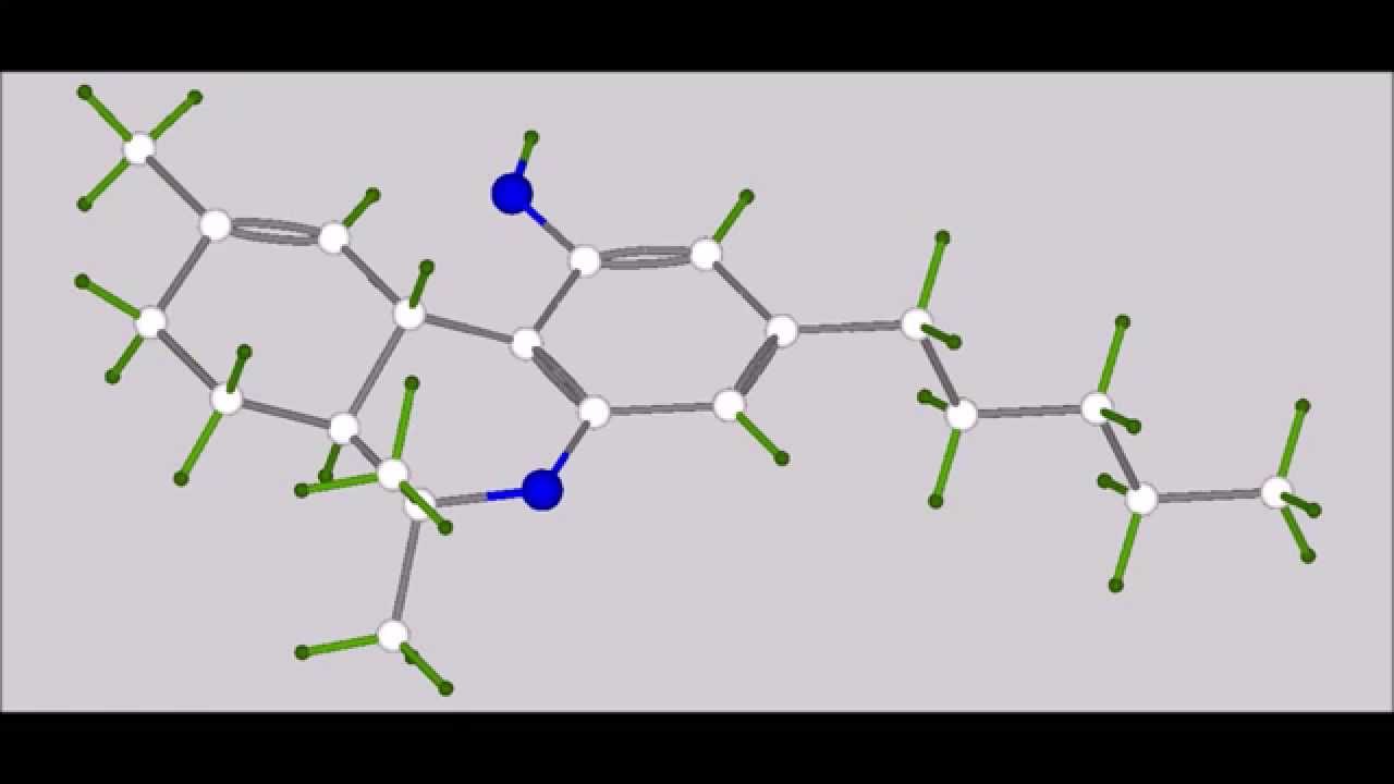 Tetrahydrocannabinol molecule - 3D - Three-dimensional model - YouTube