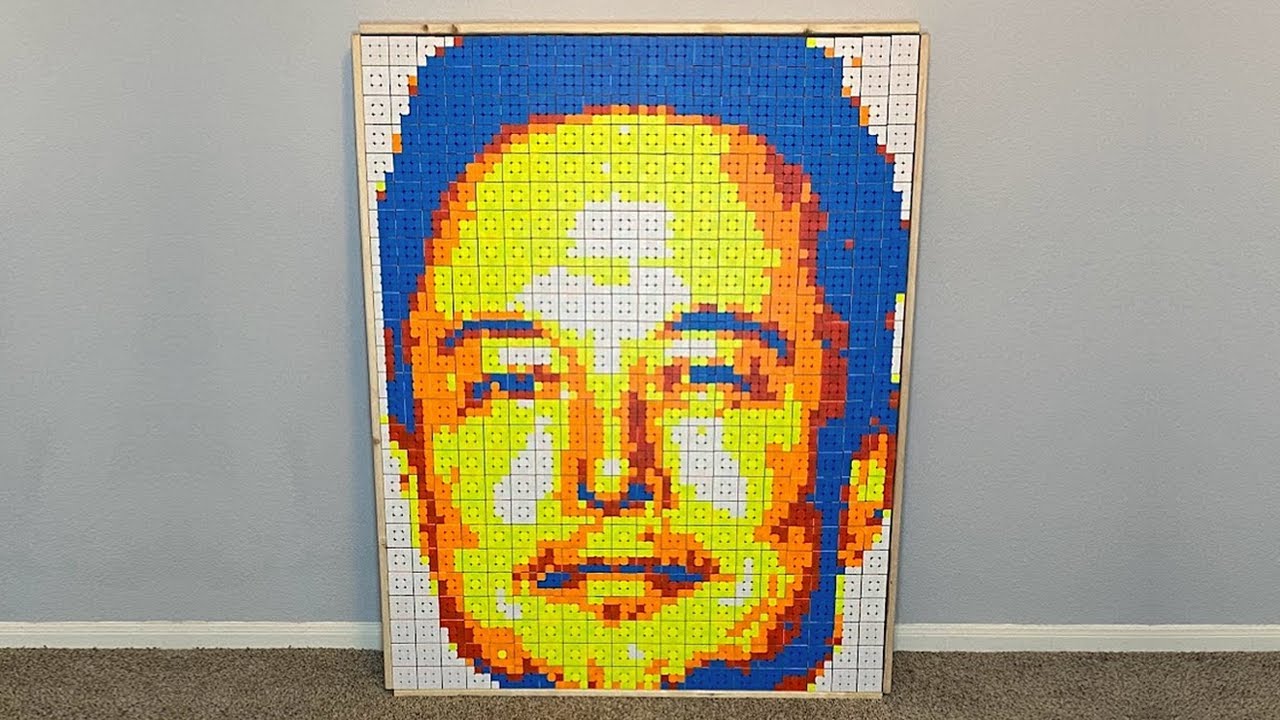 Elon Musk Rubik's Cube Mosaic (500 Cubes) - YouTube